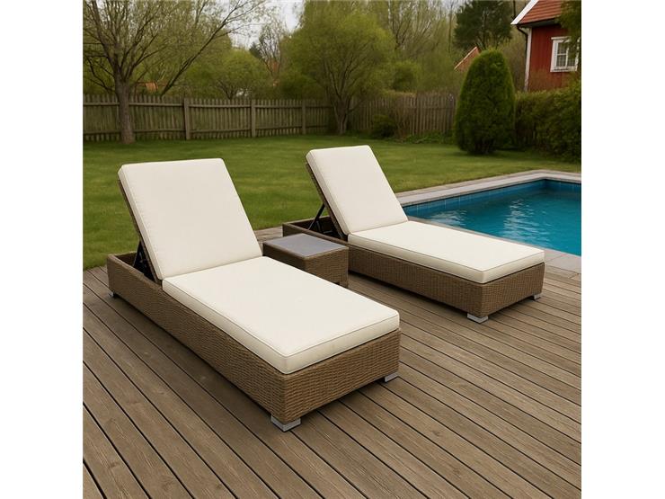 2 st Solsängar med bord Astrid - Natur konstrotting - industritorget.se