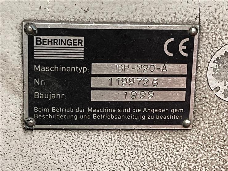 Band saw BEHRINGER - HBP 220 A - industritorget.se